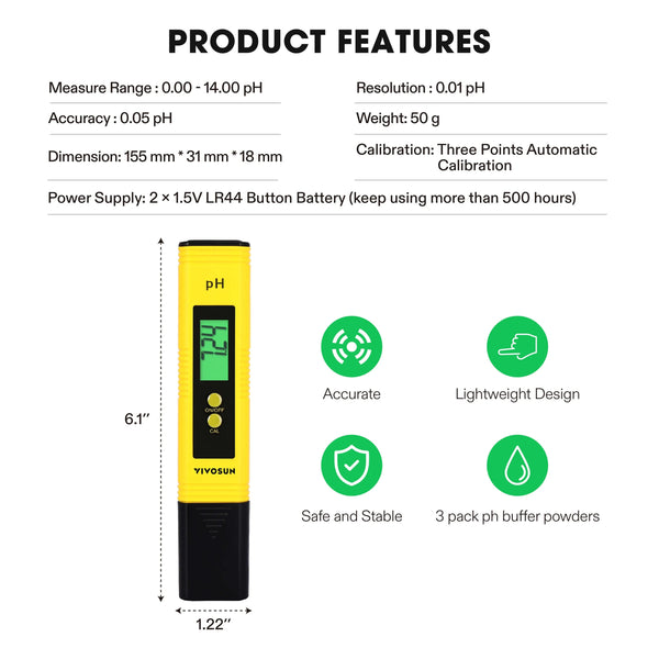 3-in-1 pH, TDS, EC & Soil Tester Kit | Digital Plant & Water Meter ...