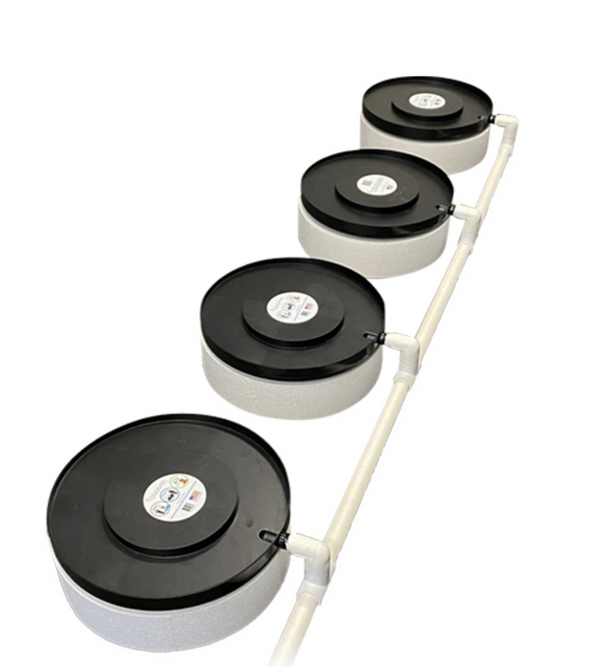 Drain Away Tray 400mm 4 Pot Complete Hydroponic System - The Hippie House