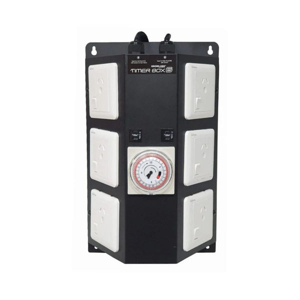 Growlush Timer Box 6 | Six-Outlet HID Lighting Timer | 24-Hour Program ...