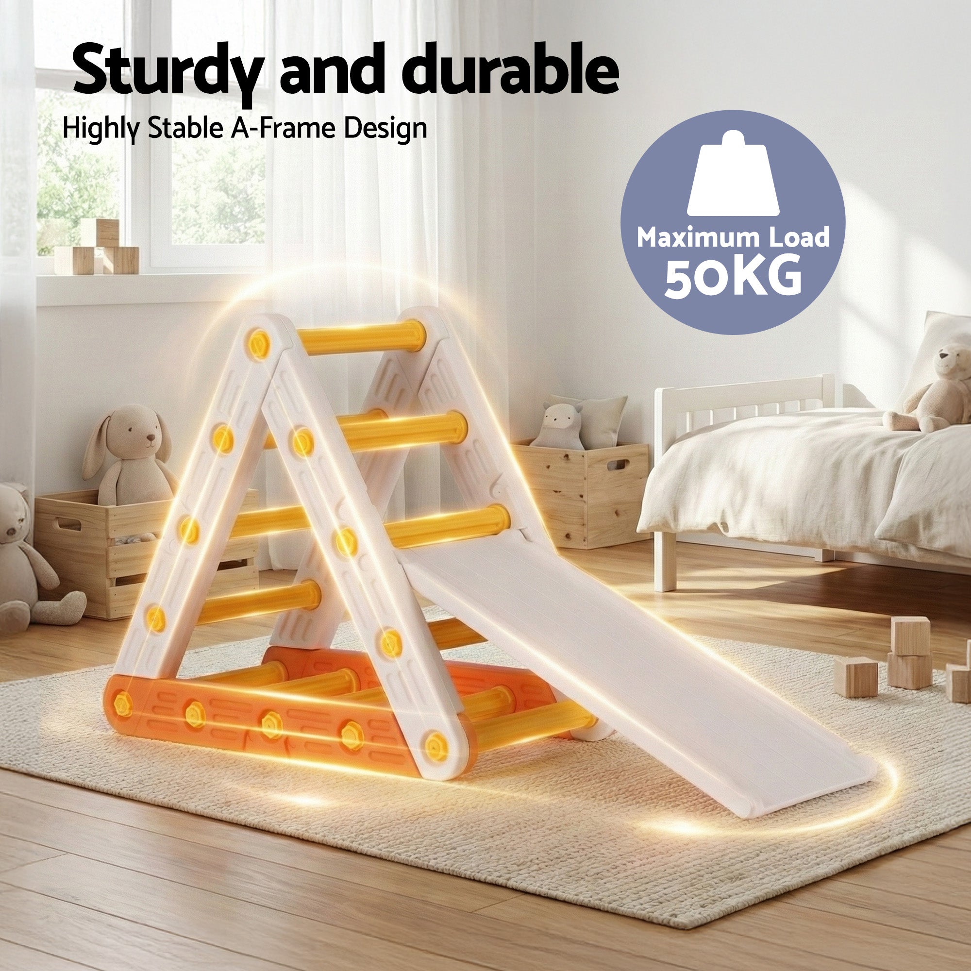 Pikler Triangle Climber | Slide Included | Indoor Outdoor Climbing Fra ...