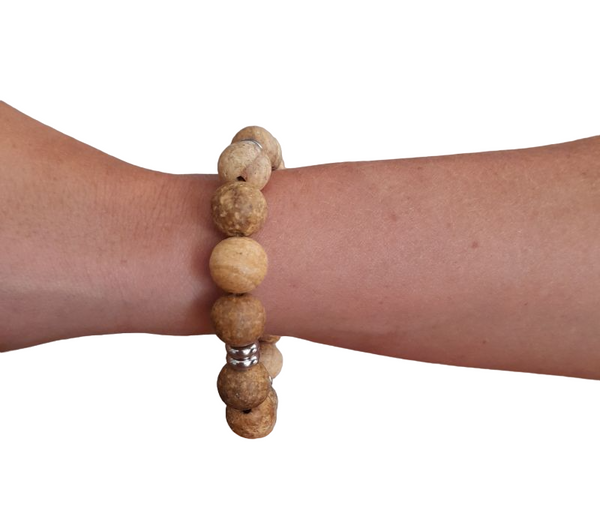 Palo Santo Braclet With Stainless Steel Accent Beads - The Hippie House