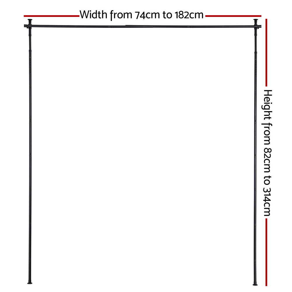 Artiss Room Divider Curtain Rod Extendable Black - The Hippie House