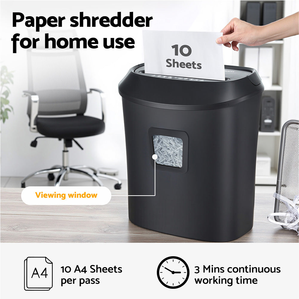 Electric Paper Shredder | Cross-Cut | 10-Sheet | Home Office - The ...