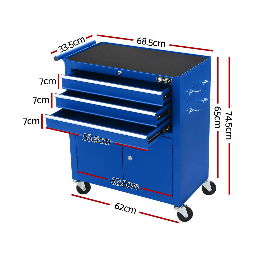Giantz 3 Drawer Tool Box Cabinet Chest Toolbox Garage Storage Organise ...