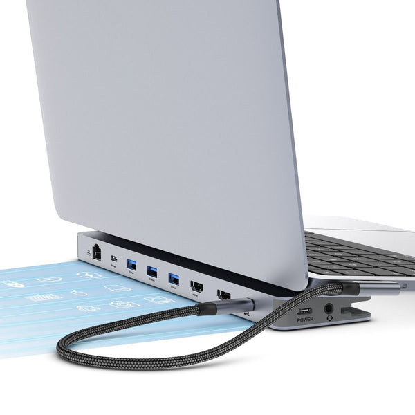 D12 Multi-Port USB-C Dock | Dual HDMI 4K Output | High-Speed Data Tran ...