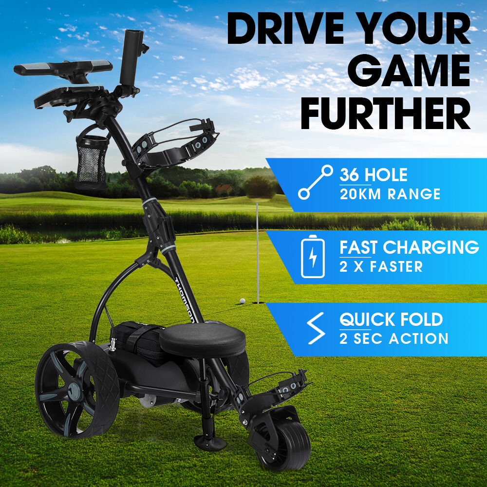 THOMSON E5000 Pro Lithium Golf Buggy | 36 Hole | 12kg | Easy Fold | El ...