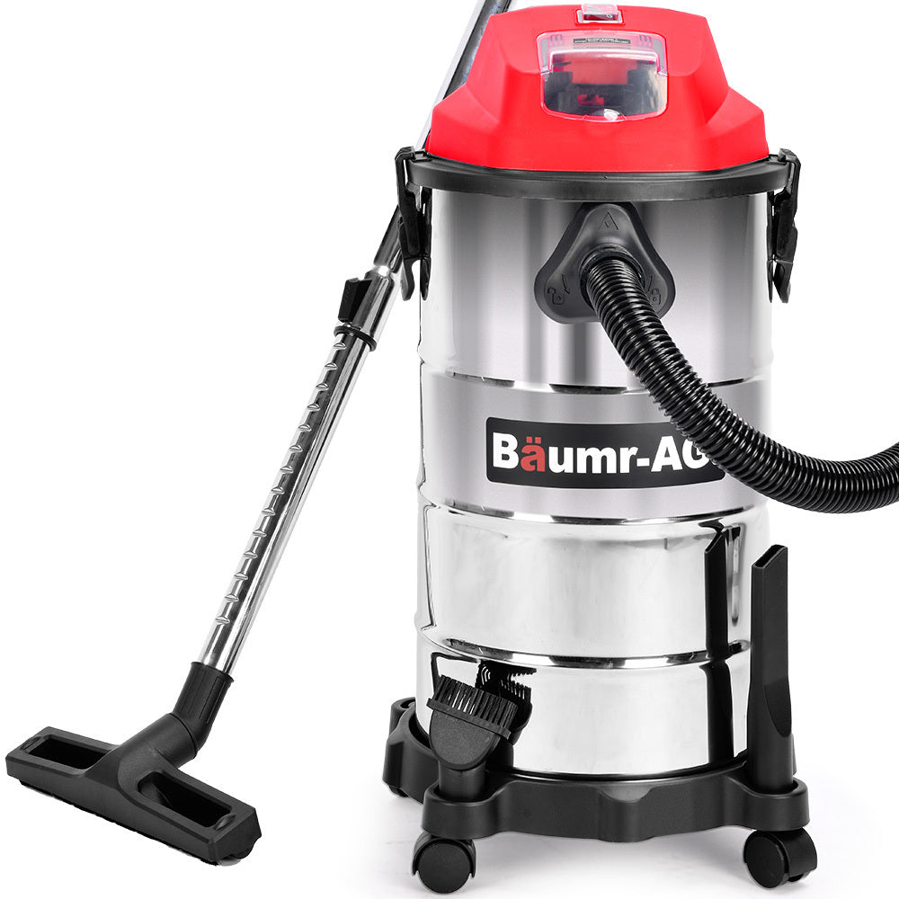 BAUMR-AG Wet & Dry Vacuum Cleaner Kit | 30L | Cordless | 4Ah Battery ...