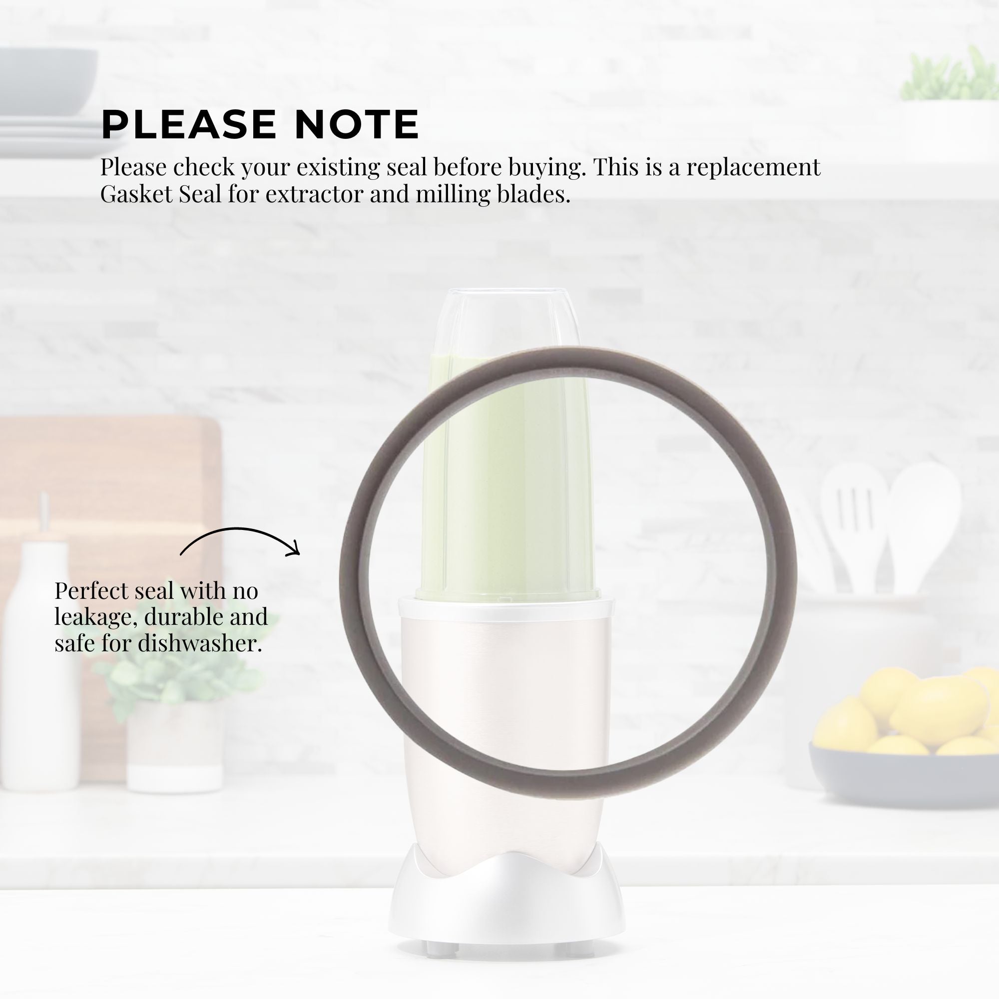 For Nutribullet Short Cup + Handheld Lip Ring + Grey Seal | Fits 600W ...