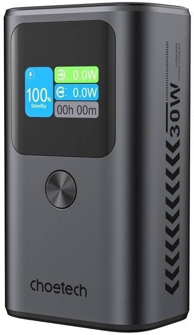 B701-GY 10000mAh PD30W USB-A + USB-C x 2 | 3-Port & TFT Display Power ...