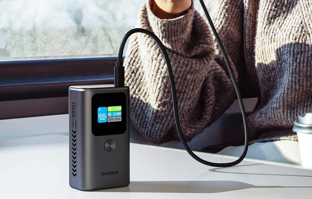 B701-GY 10000mAh PD30W USB-A + USB-C x 2 | 3-Port & TFT Display Power ...