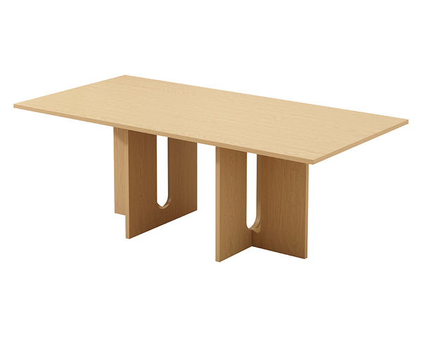 Dining Table | Oak Melamine Finish | 6 Seater | Modern Rectangular Din ...