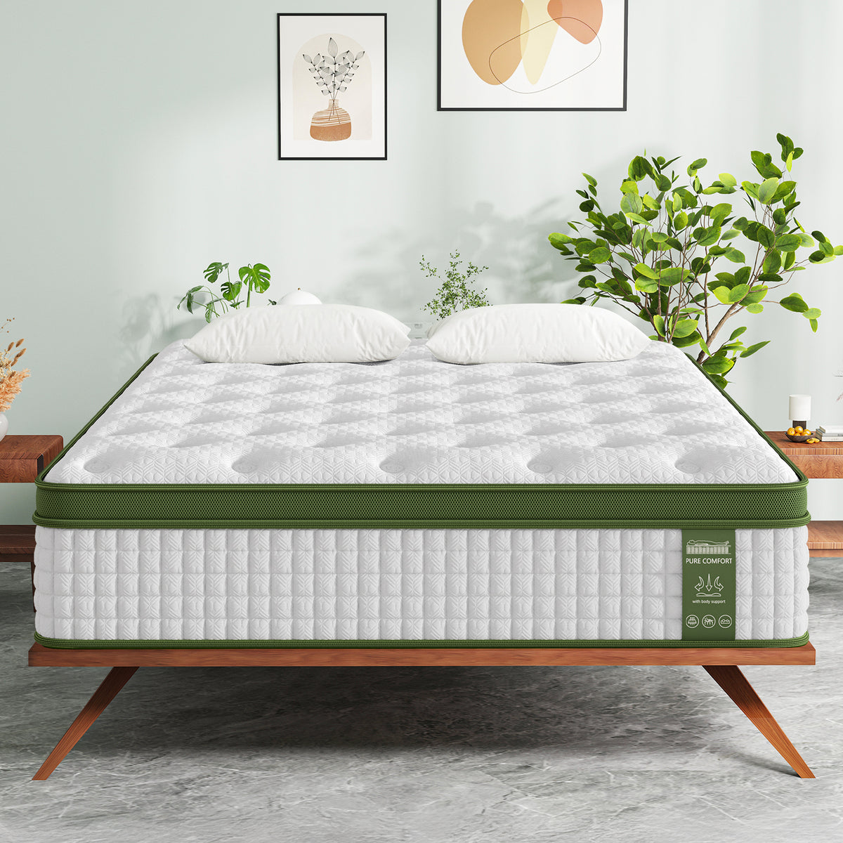 BedStory 34cm Double Latex Hybrid Mattress Medium Firm - 5 Zone Pocket ...