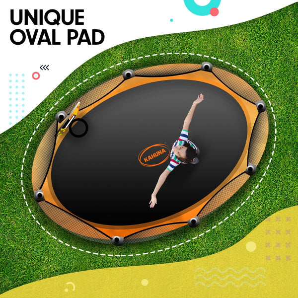 8 Ft X 14ft Oval Outdoor Trampoline - Orange - The Hippie House