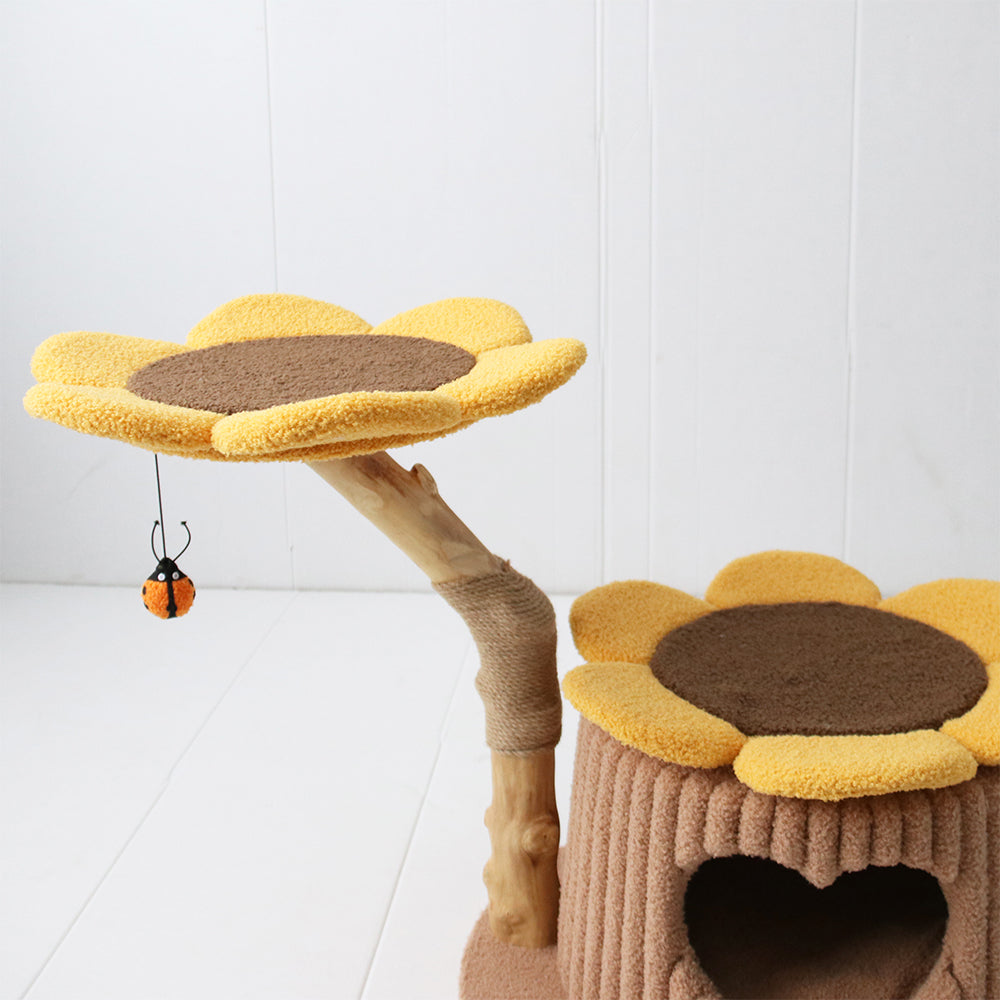 CMISSTREE Heart Shaped Cat House | With Sunflower Cat Tree - The Hippie ...